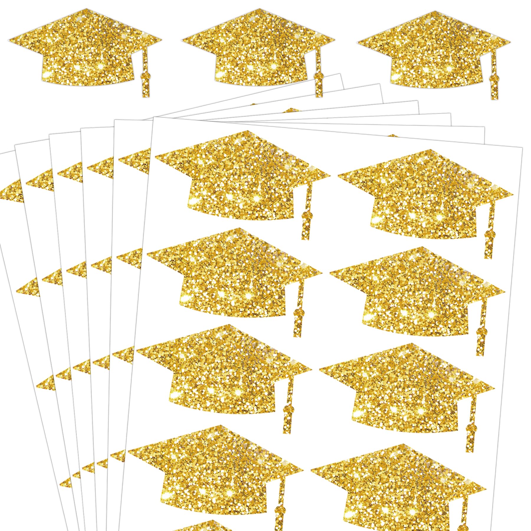Graduation Cap Stickers Class of 2024 Grad Hat Labels Gold Foil ...