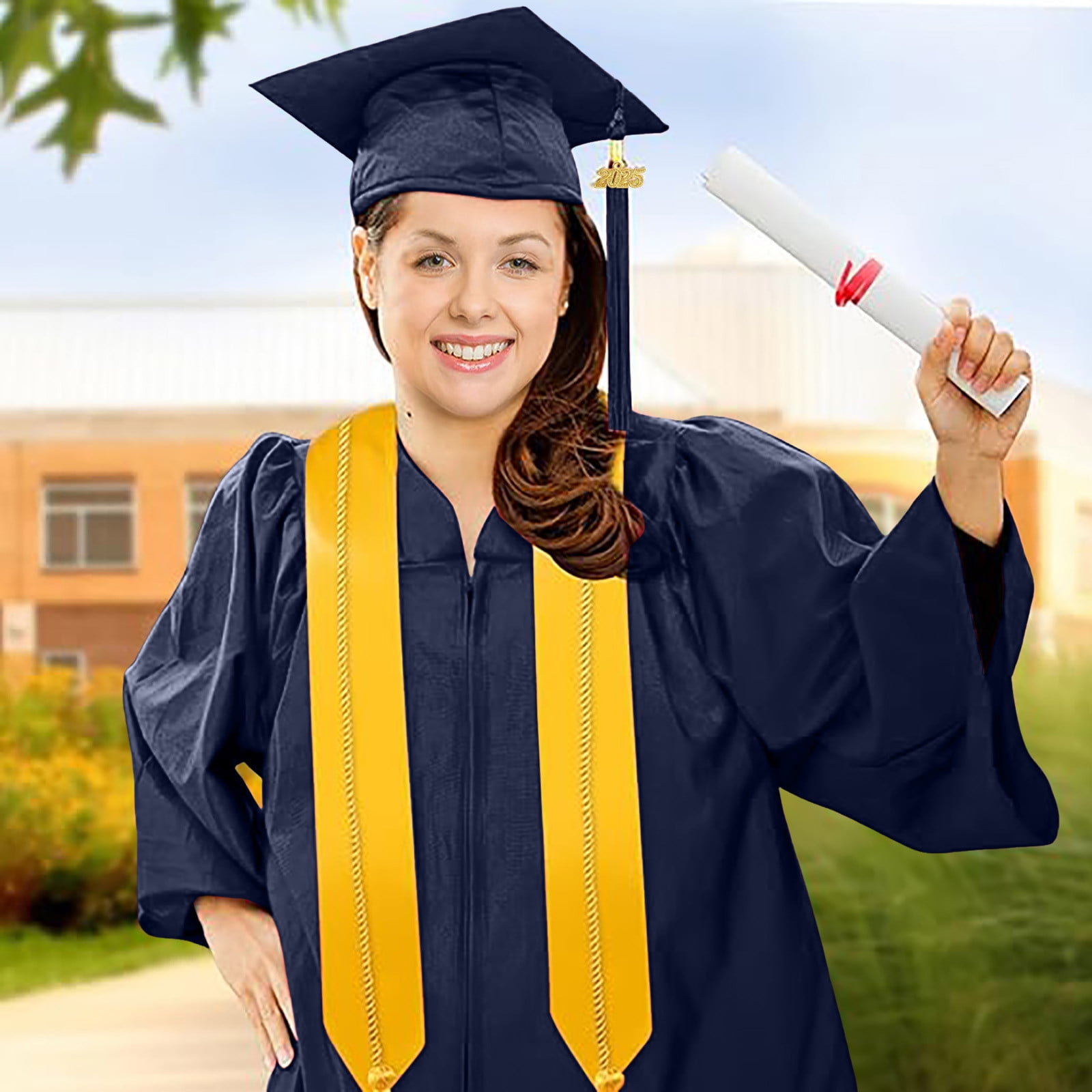 Graduation Cap and Gown 2025 Set with Tassel Honor Cord Graduation ...