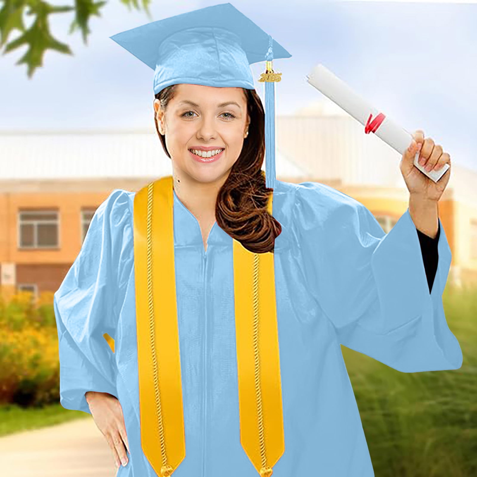 Graduation Cap and Gown 2025 Set with Tassel Honor Cord Graduation ...