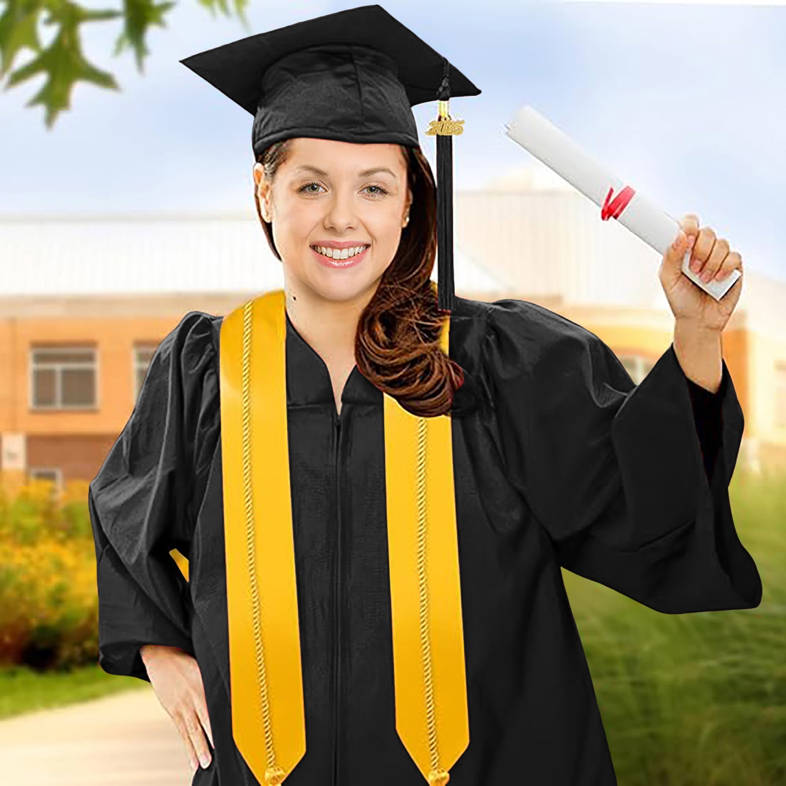 Graduation Cap and Gown 2025 Set with Tassel Honor Cord Graduation ...
