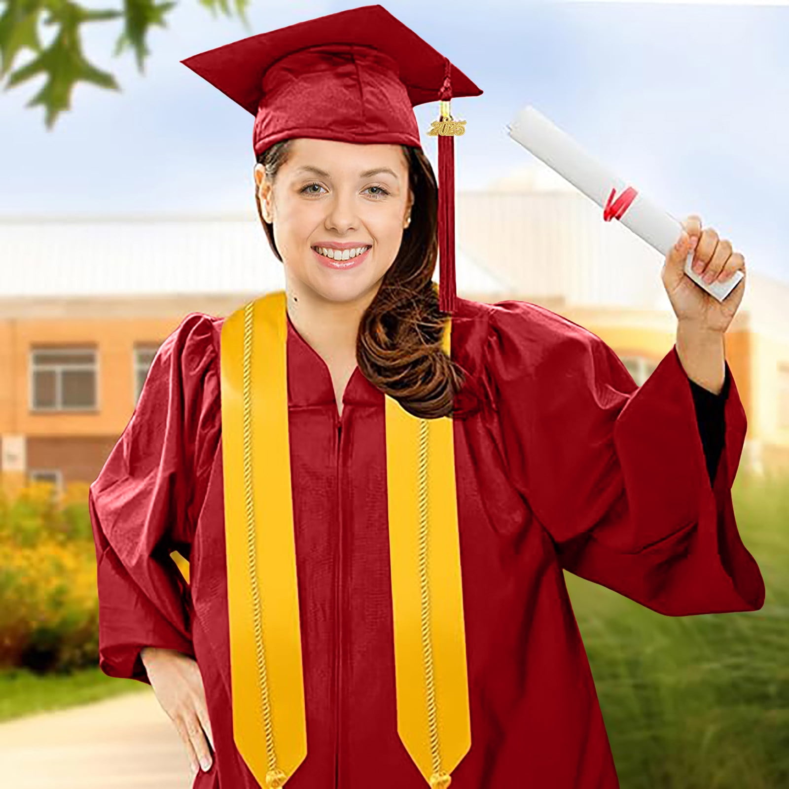 Graduation Cap and Gown 2025 Set with Tassel Honor Cord Graduation ...