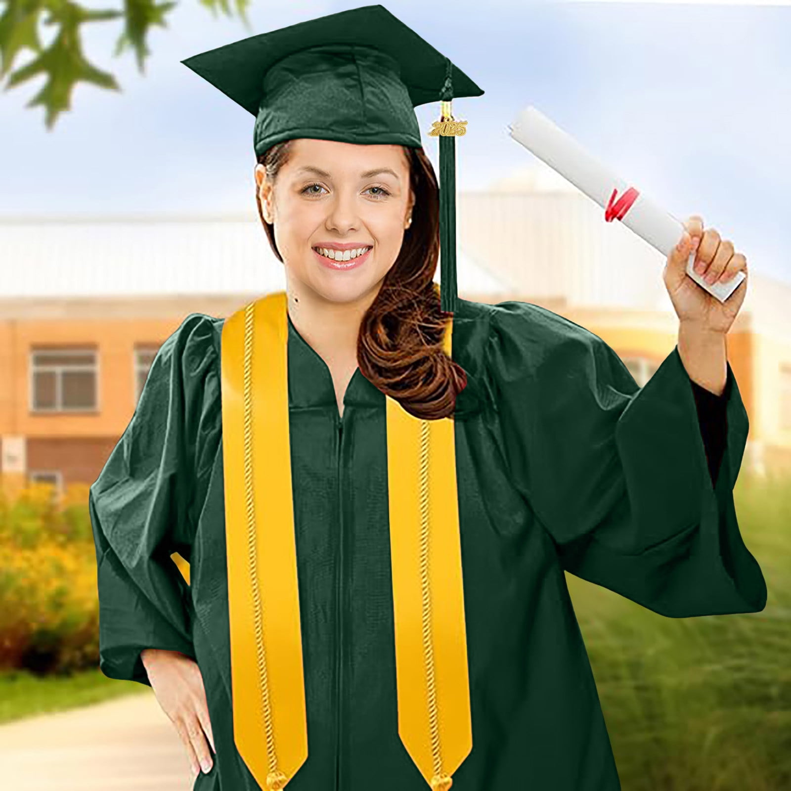 Graduation Cap and Gown 2025 Set with Tassel Honor Cord Graduation ...
