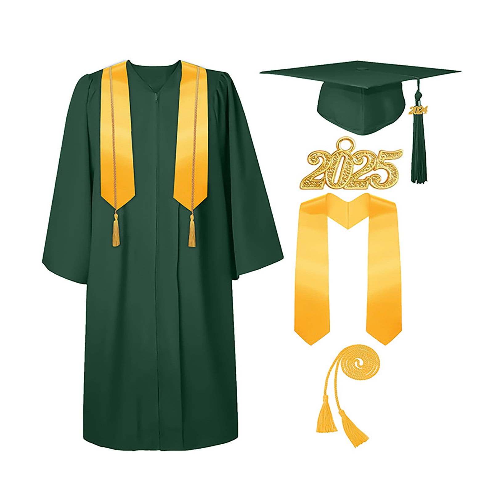 Graduation Cap and Gown 2025 Set with Tassel Honor Cord Graduation ...