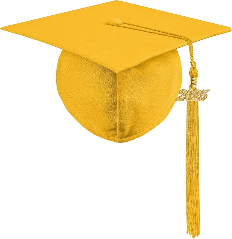 Graduation Cap with 2025 Tassel Year Charm Black Graduation Cap for ...