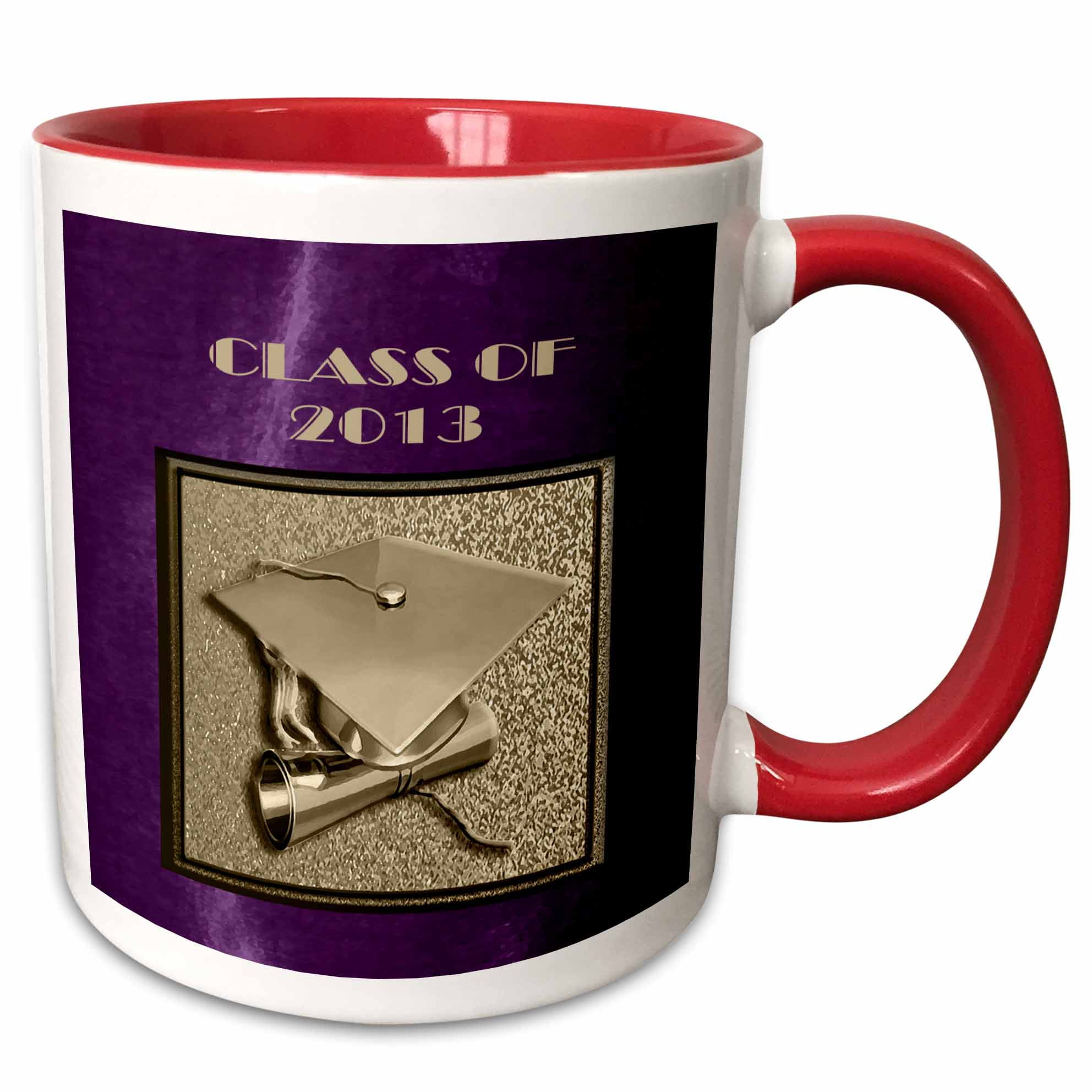 Graduation Cap with Diploma, 2013, Purple and Gold 15oz Two-Tone Red ...