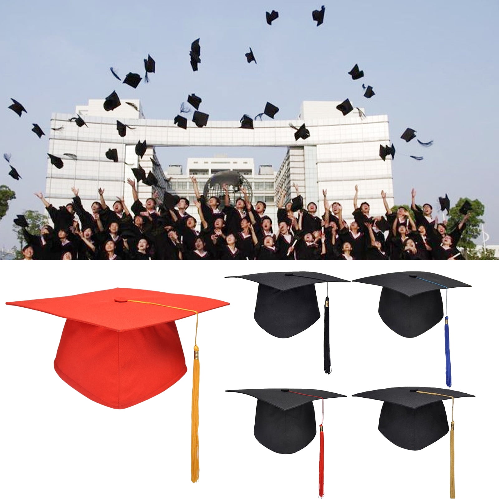 Graduation Cap with Mortarboard Tassels for Adults High School Bachelor ...