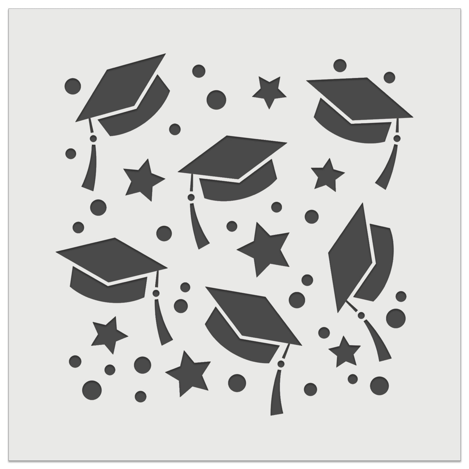 Graduation Caps Repeating Pattern DIY Cookie Wall Craft Stencil - 3.5 ...