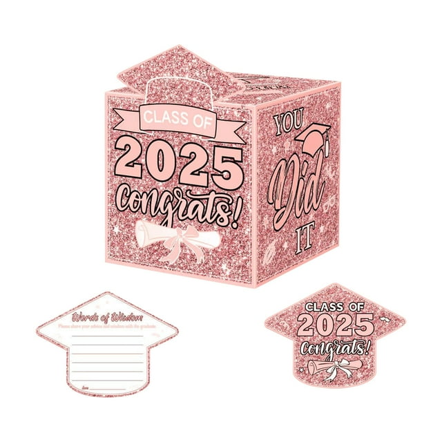 Graduation Card Box with 20 Pcs Advice Cards Congrats Grad Gift Card ...