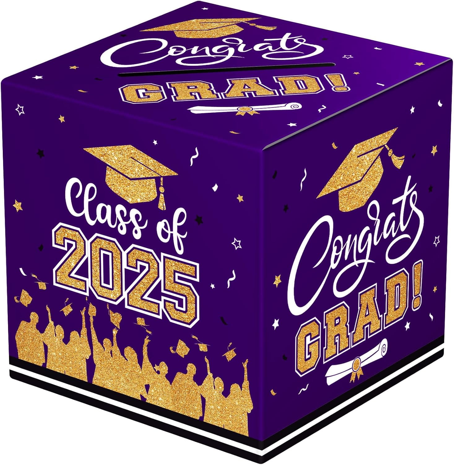 Graduation Card Box 2025 - Congrats Grad Card Boxes Holder, Black and ...