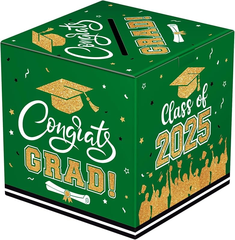Graduation Card Box 2025 - Congrats Grad Card Boxes Holder, Black and ...