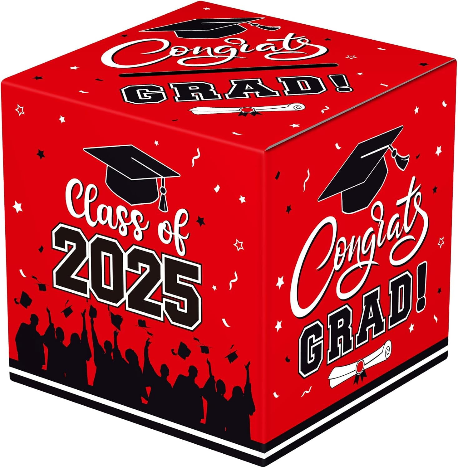 Graduation Card Box 2025 - Congrats Grad Card Boxes Holder, Black and ...