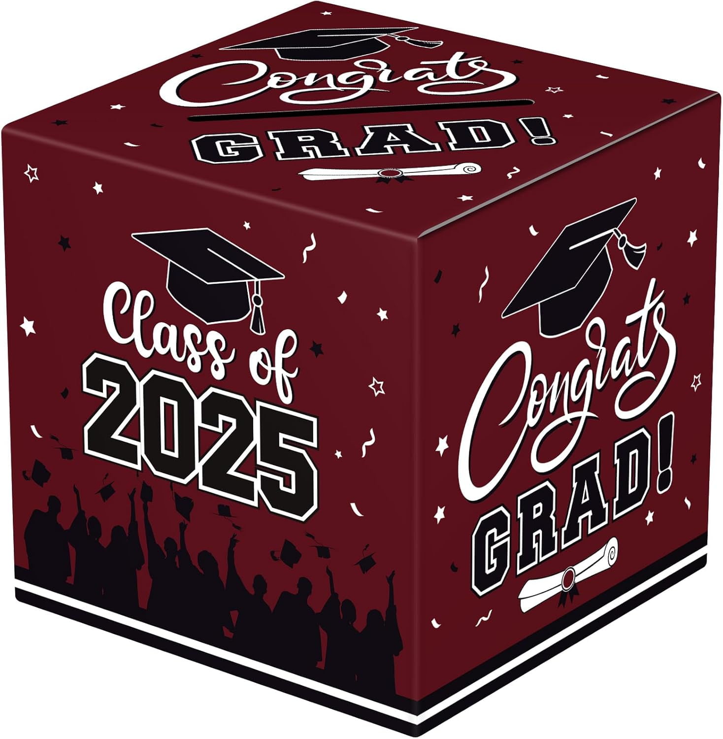 Graduation Card Box 2025 - Congrats Grad Card Boxes Holder, Black and ...
