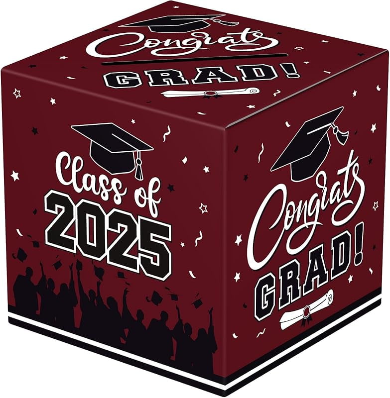 Graduation Card Box 2025 - Congrats Grad Card Boxes Holder, Blue and ...