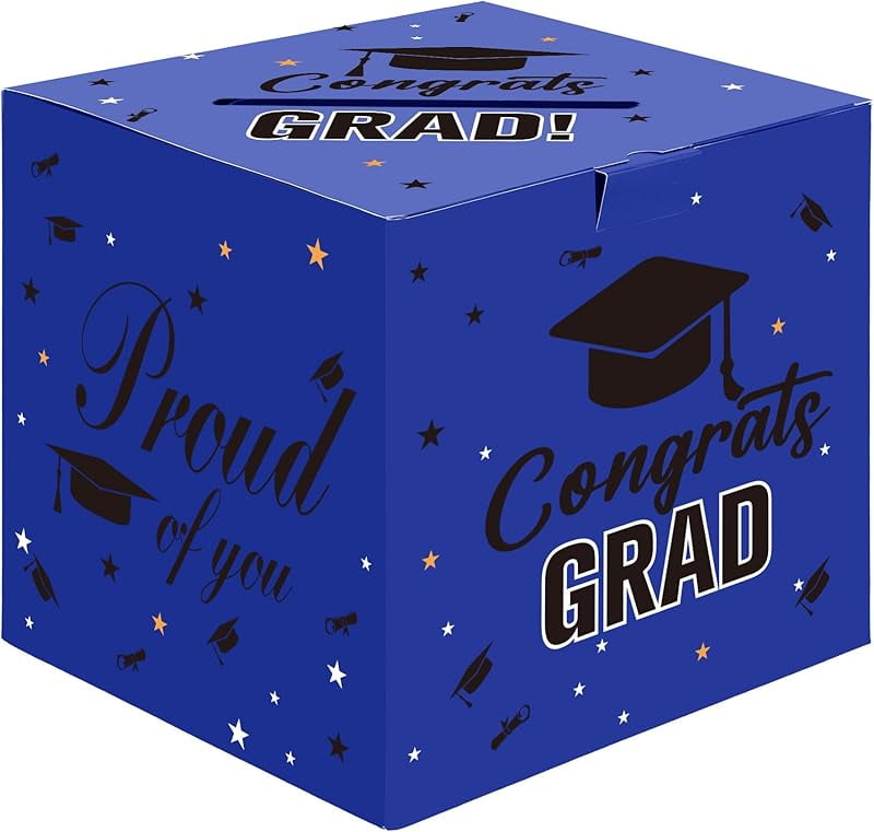 Graduation Card Box, 2025 Graduation Party Decorations Blue Card Box ...