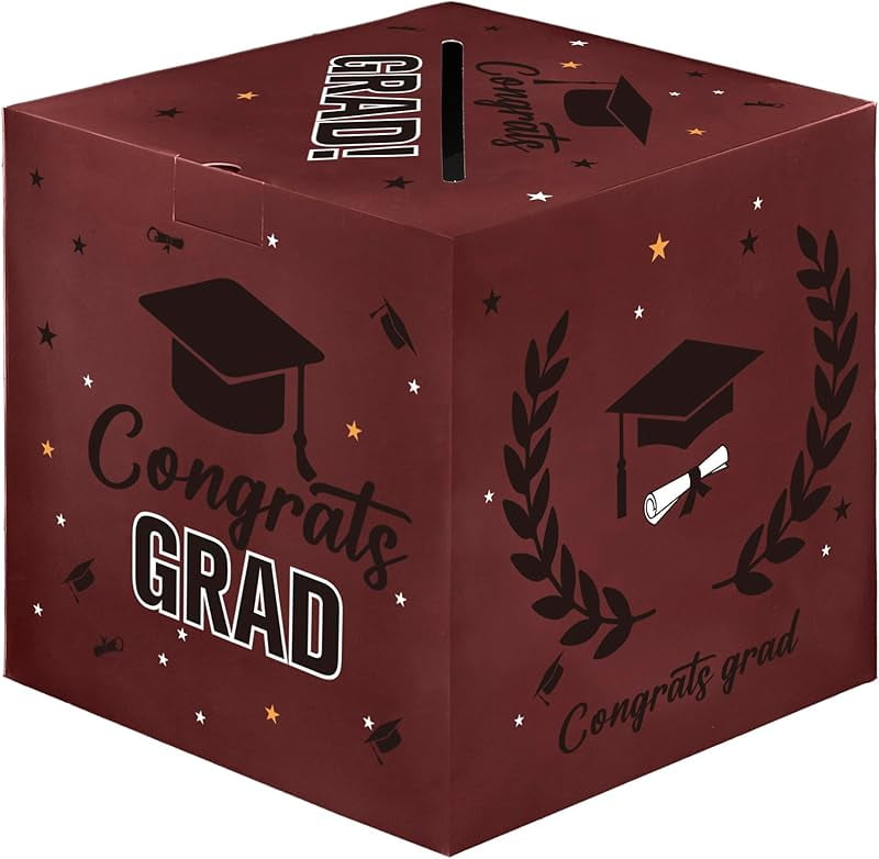 Graduation Card Box 2025 Graduation Party Decorations Red Black ...