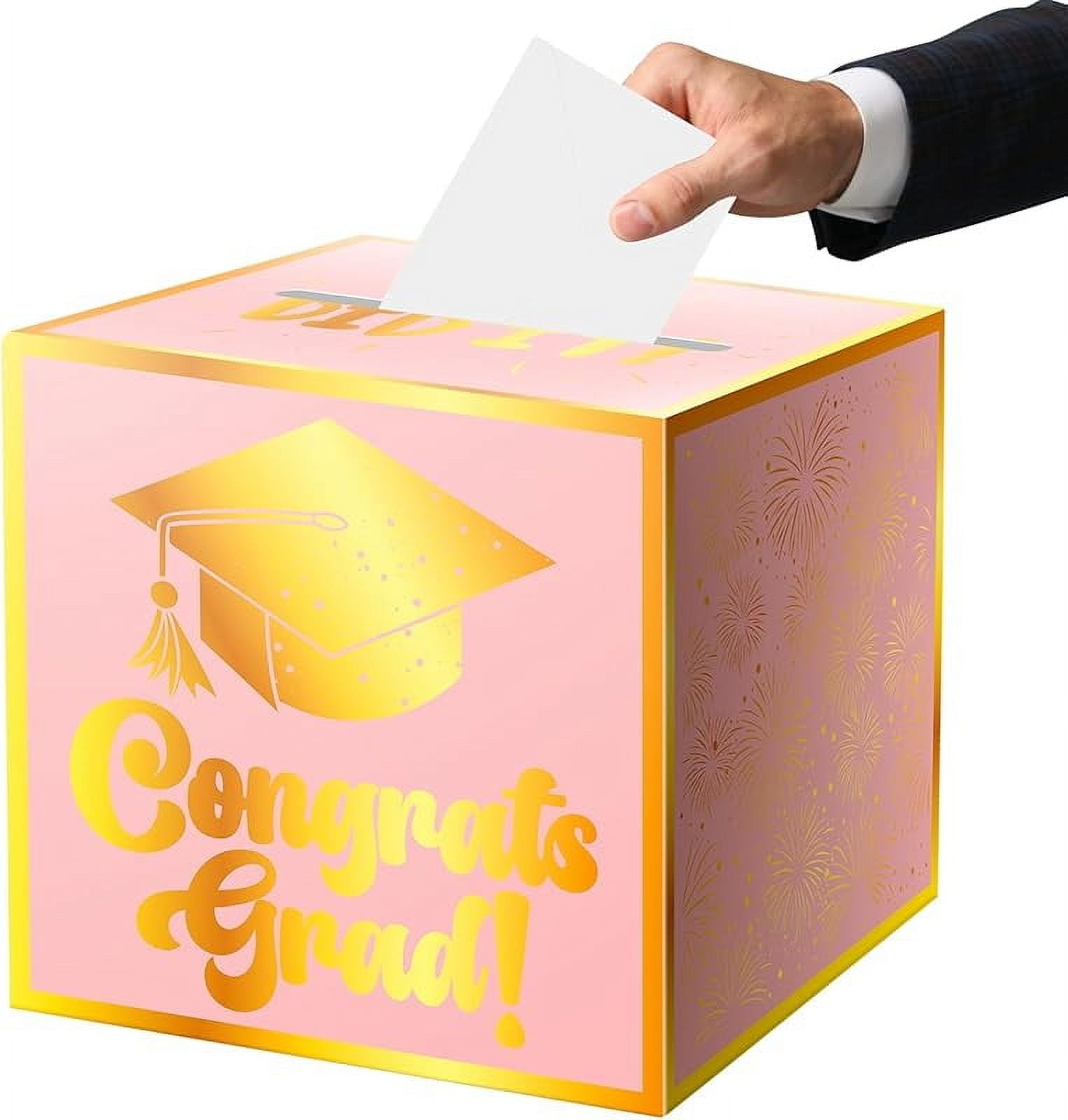 Graduation Card Box, Cardboard Congrats Grad Card Boxes Holder, Black ...