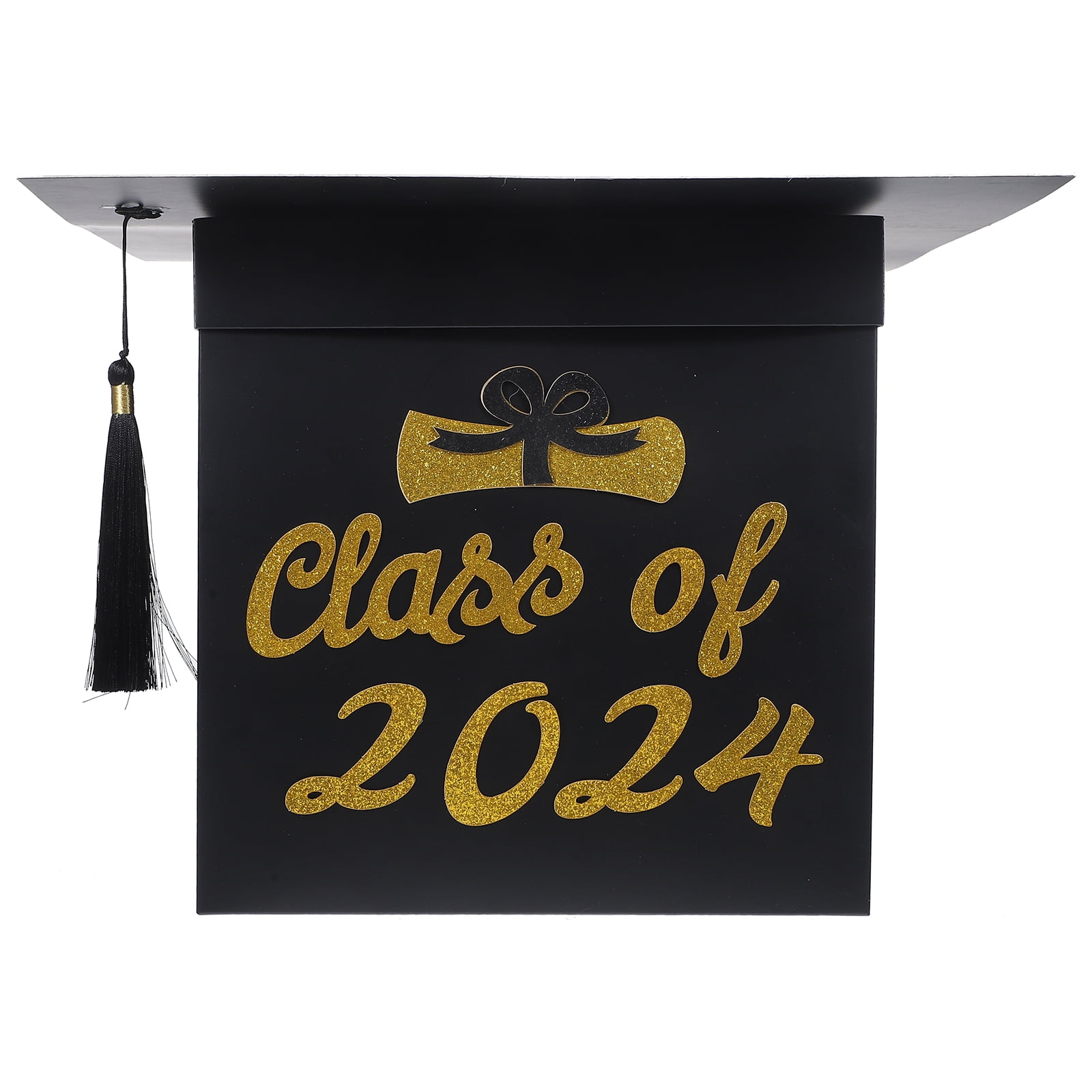 Graduation Cap Shaped Card Box for Storage Made of Paper Black Color ...
