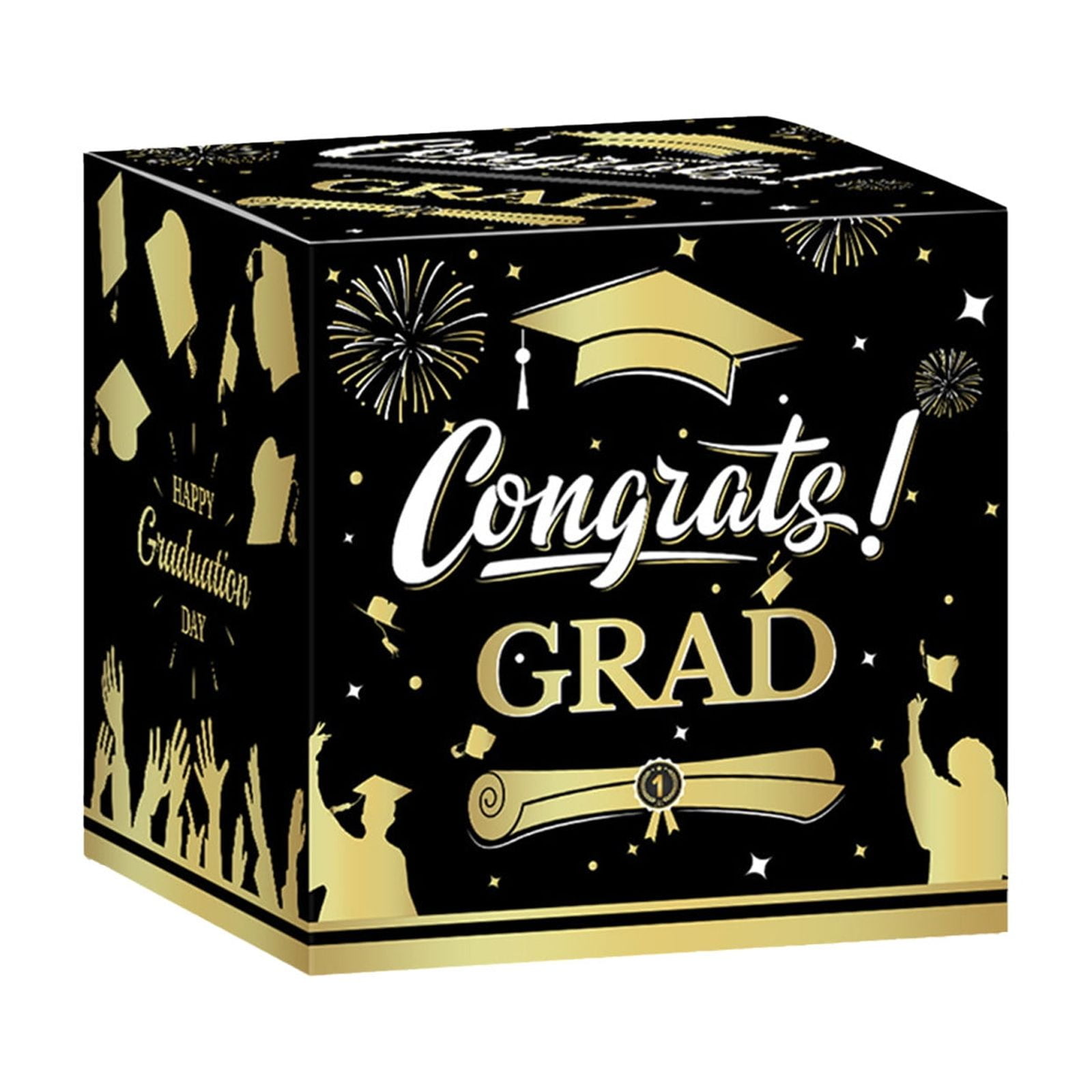 Graduation Card Box Holder, Congrats Grad Foldable Cardboard ...