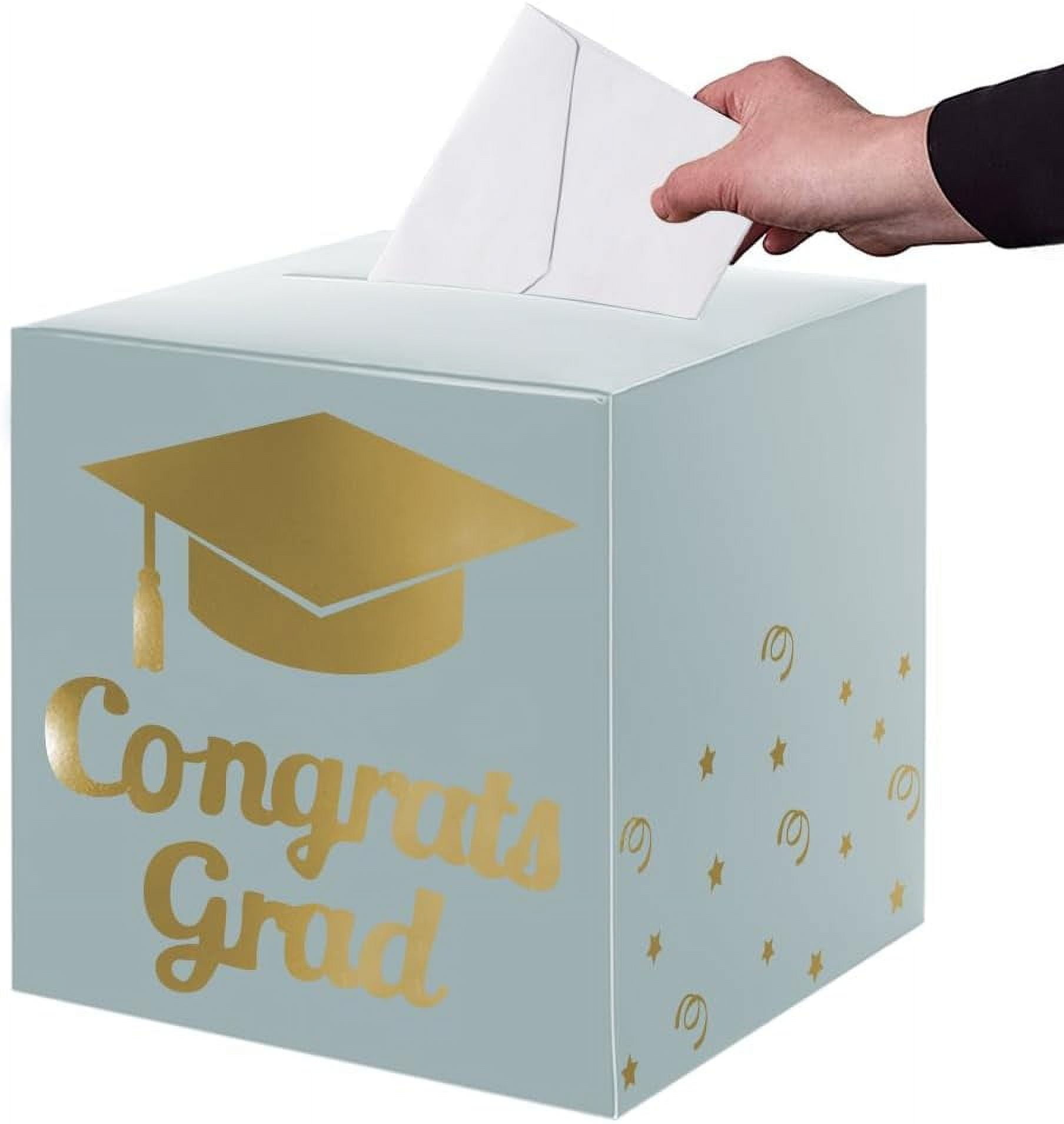 Graduation Card Box Holder, Congrats Grad Foldable Cardboard ...