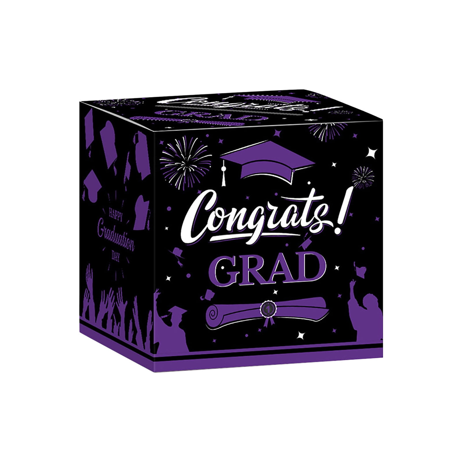 Graduation Card Box Holder Congrats Grad Foldable Cardboard Gift Card ...