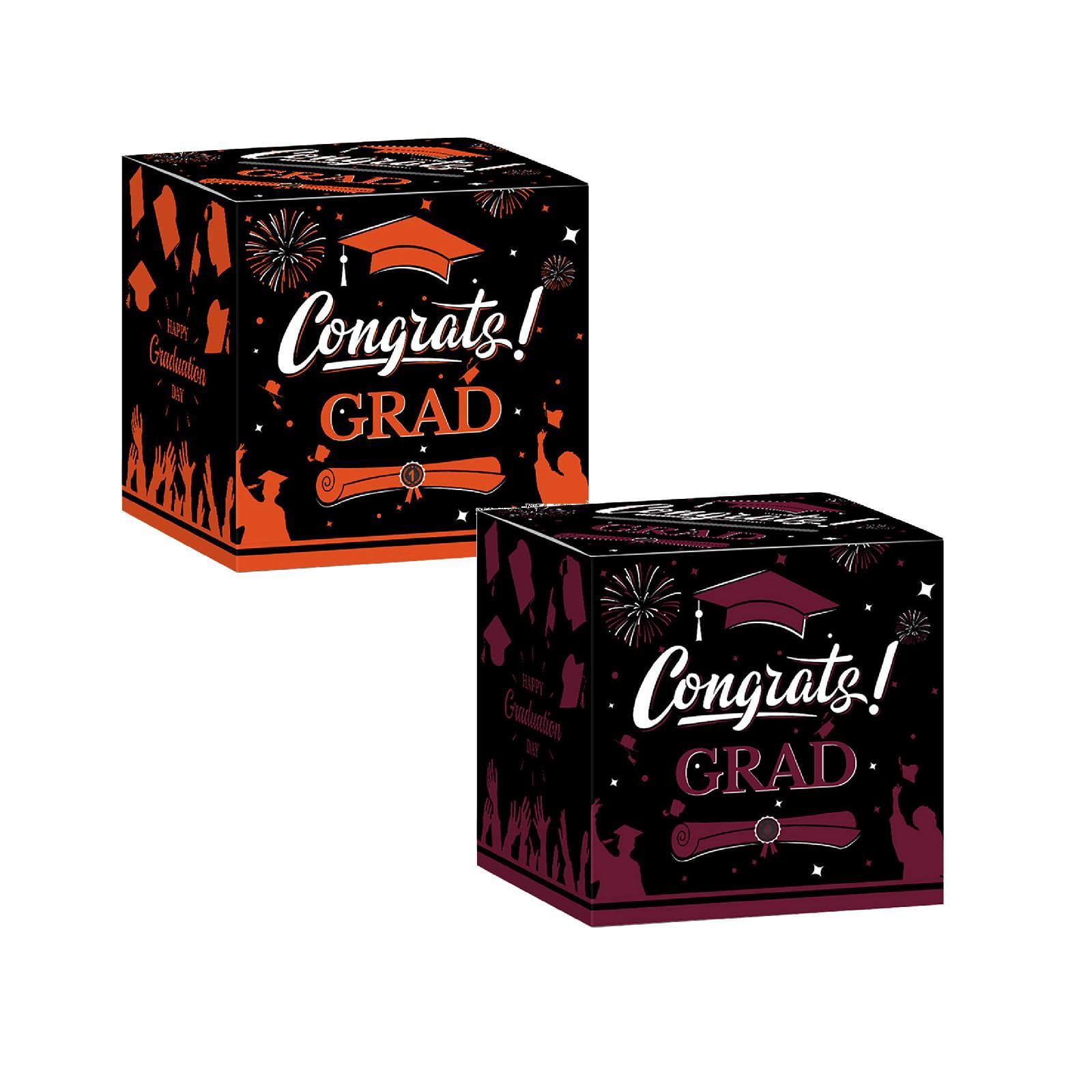 Graduation Card Box Holder Congrats Grad Foldable Cardboard Gift Card ...