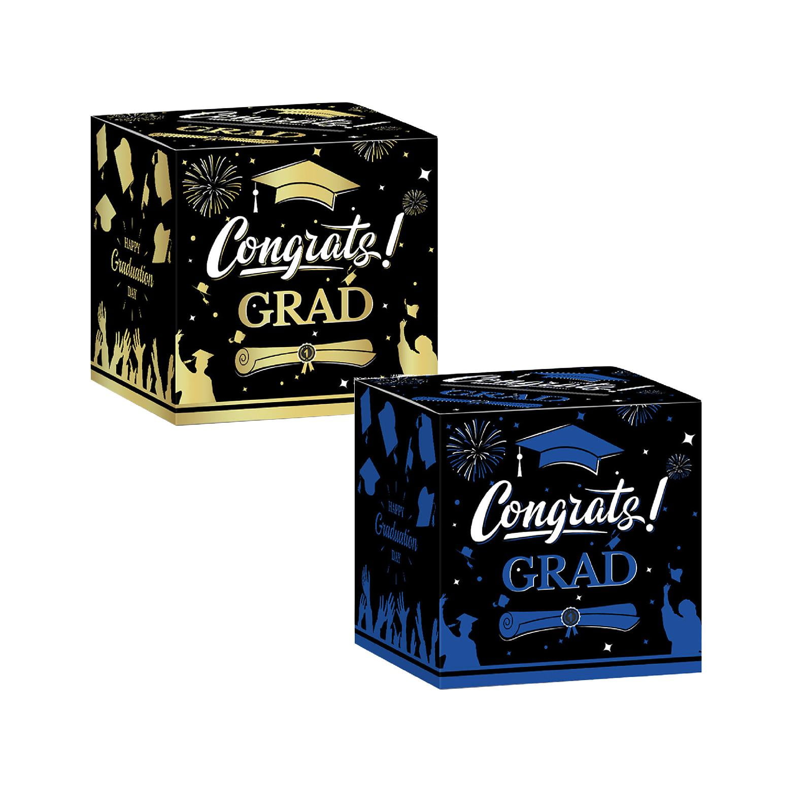 Graduation Card Box Holder Congrats Grad Foldable Cardboard Gift Card ...