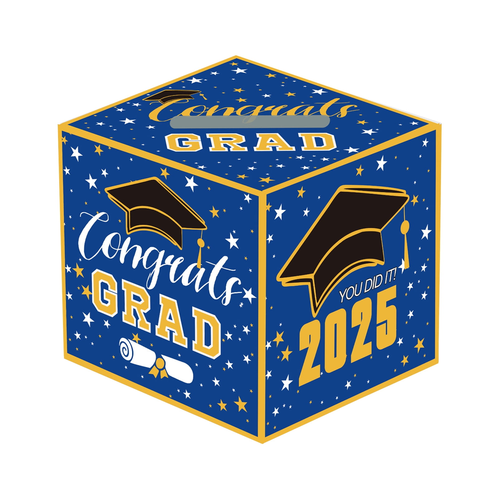 Graduation Card Box Holder Purple Gold - Congratulatory Gift Card ...