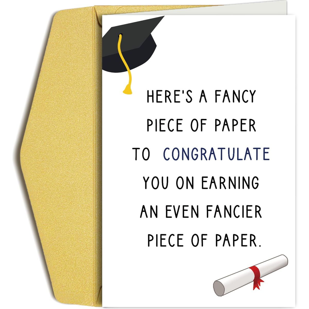 Graduation Card – "Here's a Fancy Piece of Paper" Humor Design ...