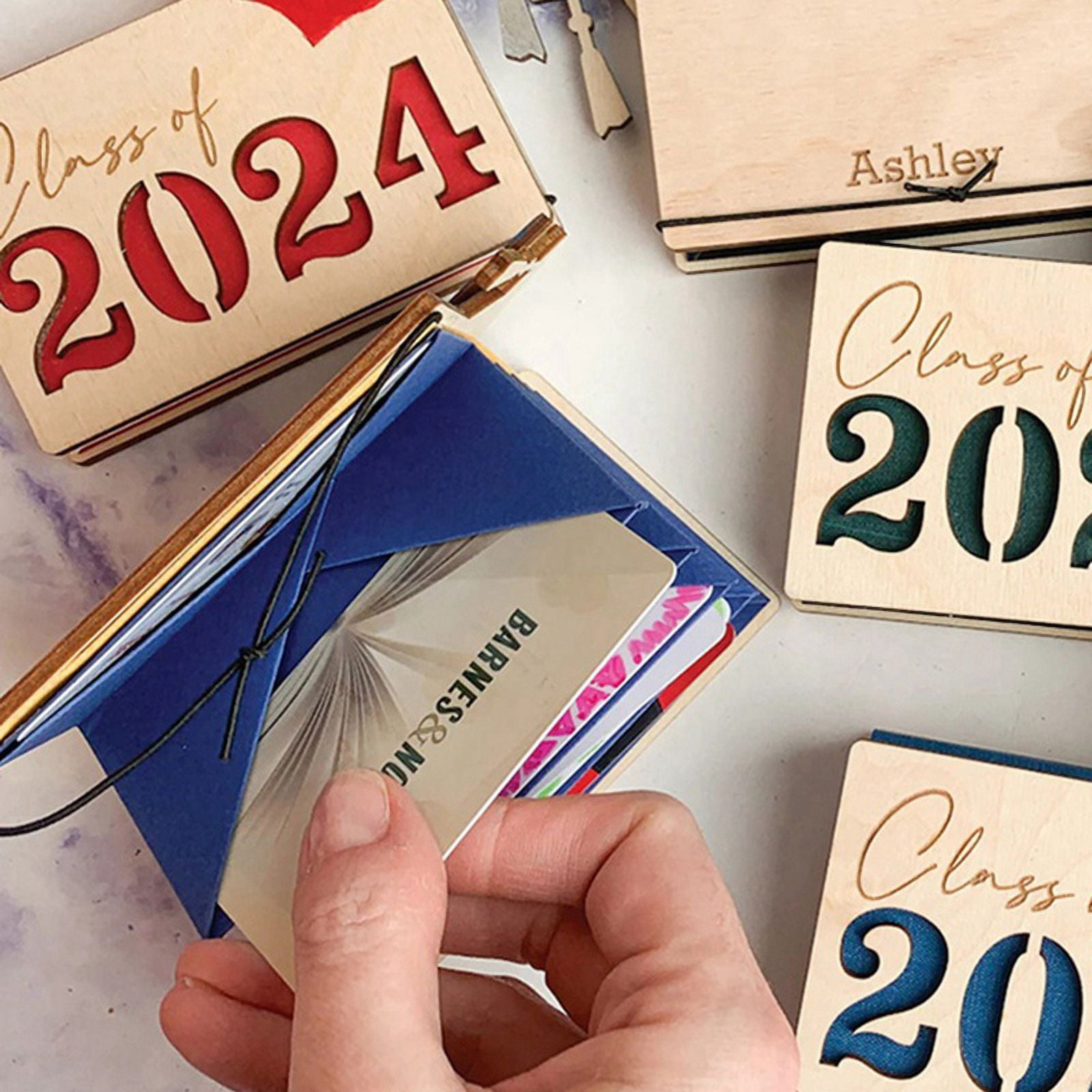 Graduation Card Holder Gift Card Box Cash Holders Wooden Grad Cash ...