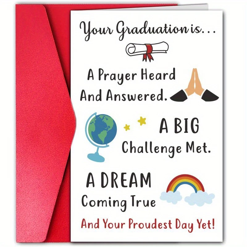 Graduation Card for Him or Her – Inspirational Message with Colorful ...