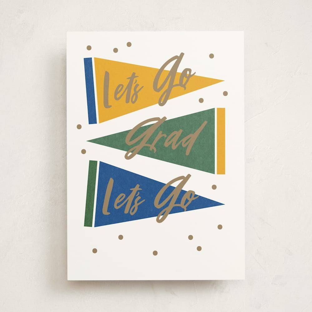 Graduation Card – "Let's Go Grad" Colorful Banner Design – Blank Inside ...
