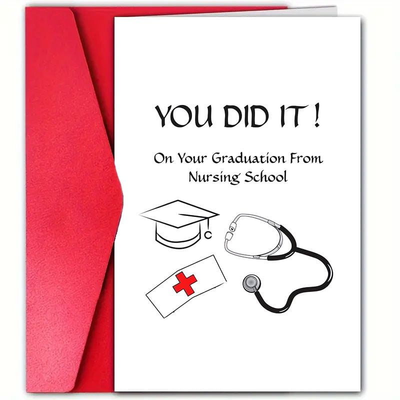 Graduation Card for Nursing School – "You Did It!" with Stethoscope and ...
