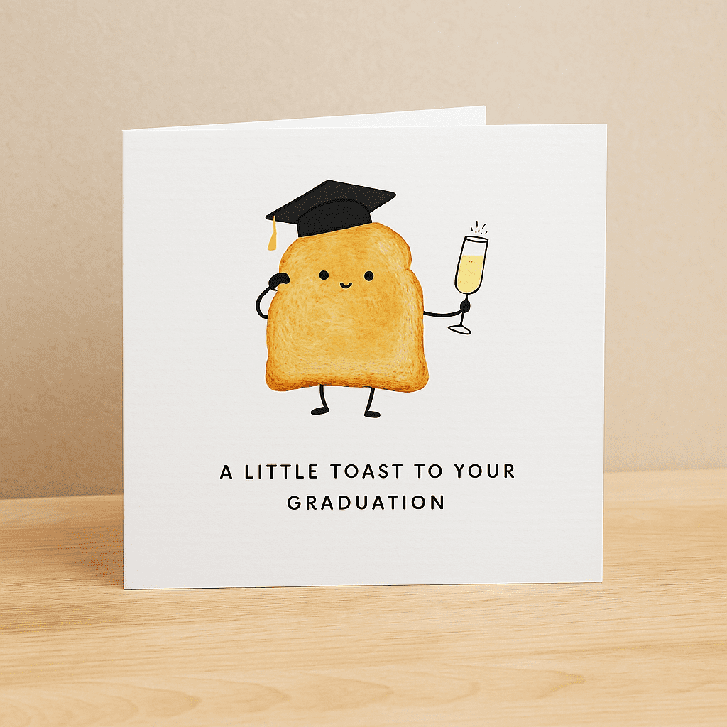 Graduation Card for Him or Her – Toasting Toast Character Design ...