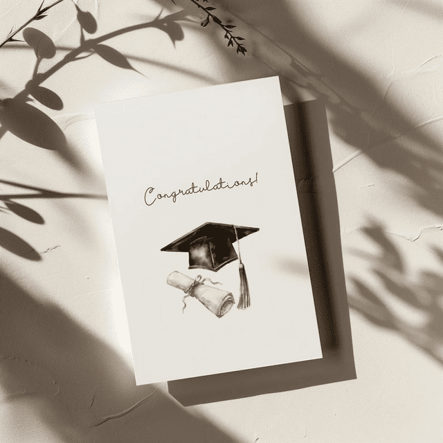 Graduation Card with Cap and Diploma Design – "Congratulations ...