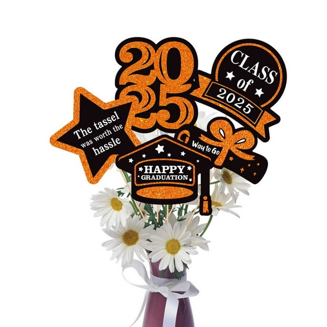 Graduation Centerpiece Sticks Glitter Grad Picks Party Table Decor ...