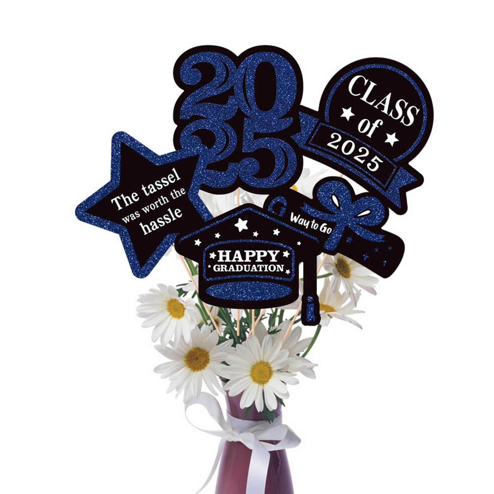 Graduation Centerpiece Sticks Glitter Grad Picks Party Table Decor ...