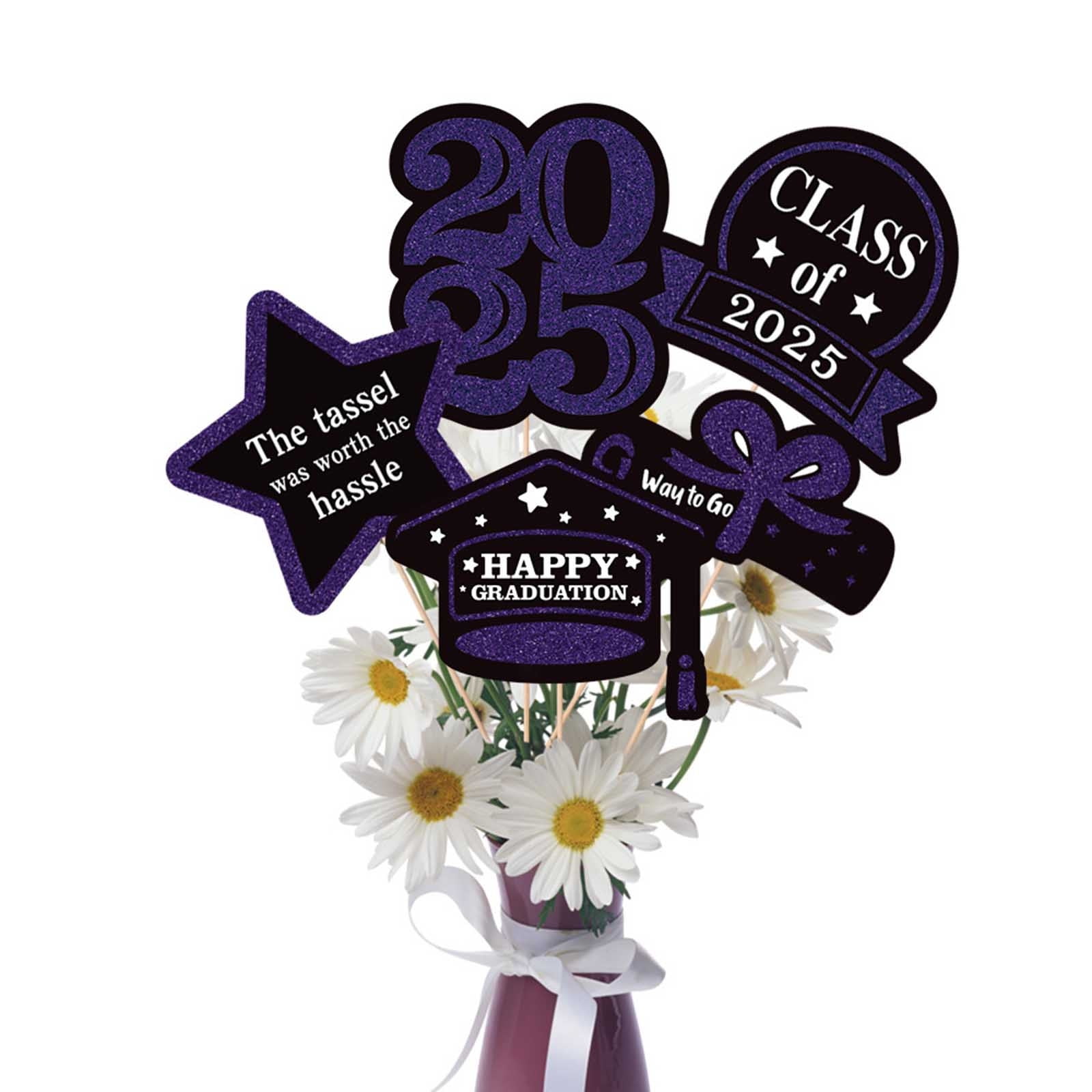 Graduation Centerpiece Sticks Glitter Grad Picks Party Table Decor ...