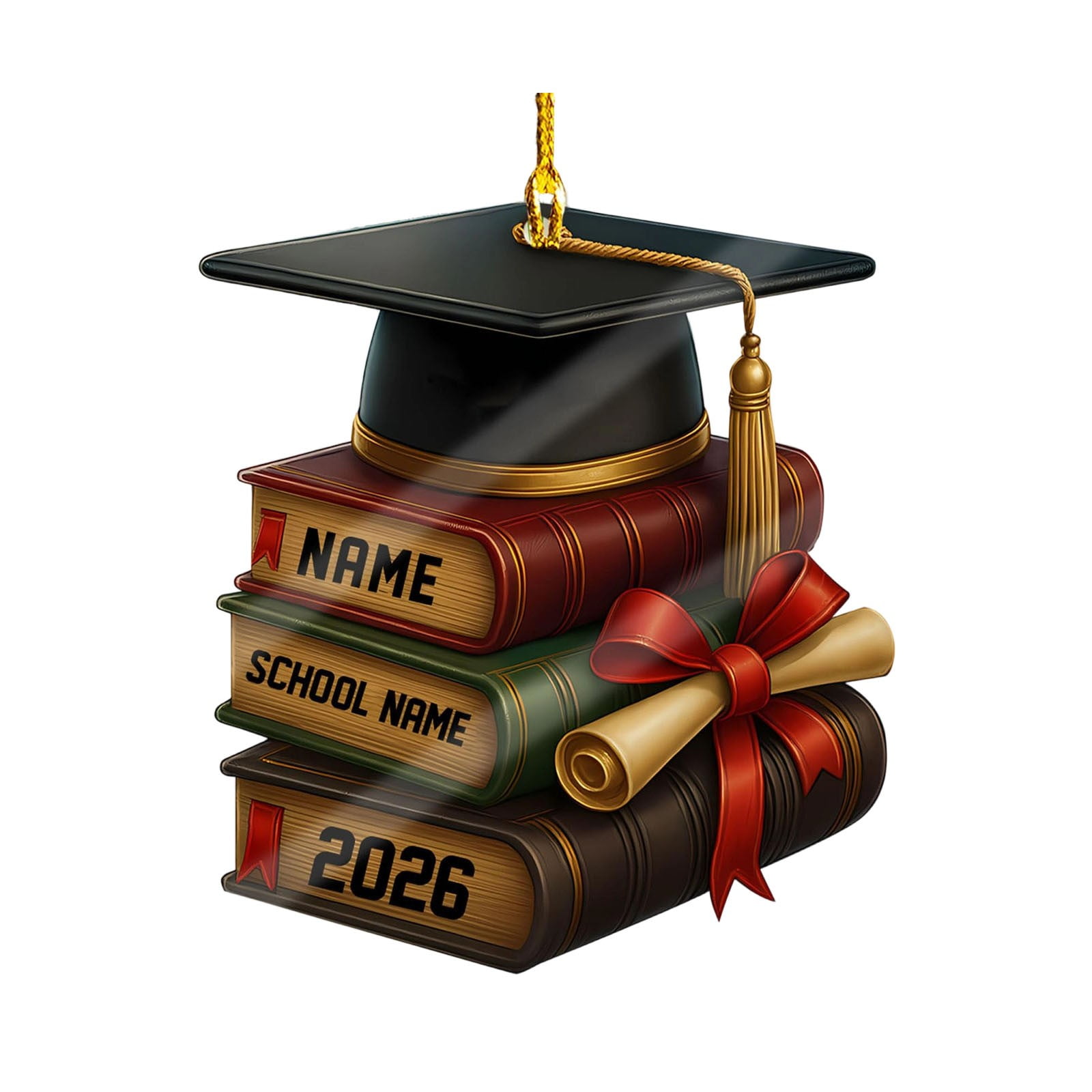 Graduation Christmas Tree Ornament, Graduate Gown with Cap Tassel and ...