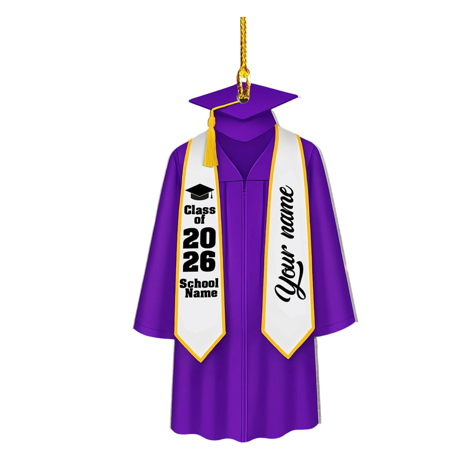 Graduation Christmas Tree Ornament, Graduate Gown with Cap Tassel and ...