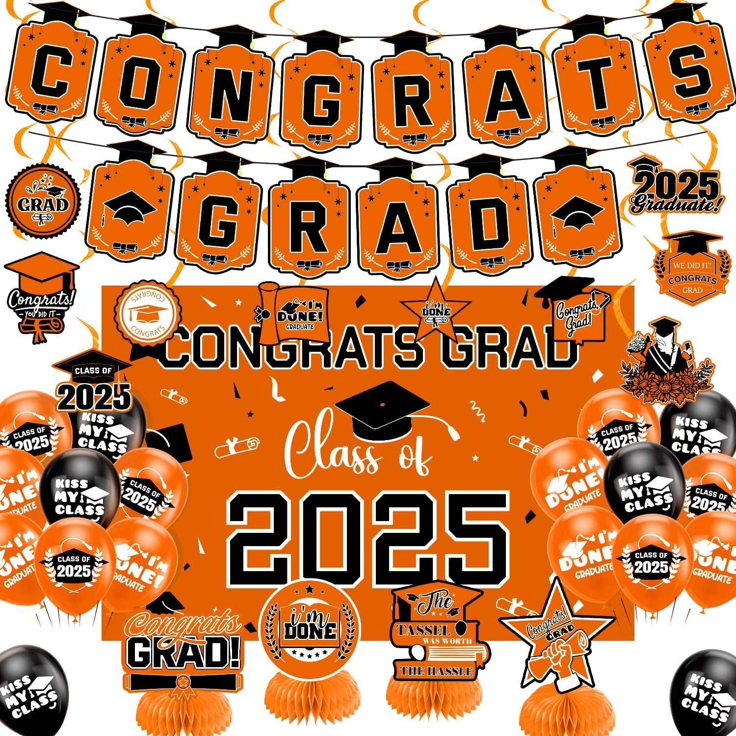 Graduation Class of MSF2 2025, Orange Themed Graduation Set,Class of ...