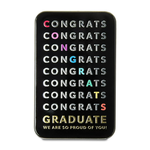 Graduation Congrats Grad Black Tin Gift Card Holder, 5 in x 3 in, by ...