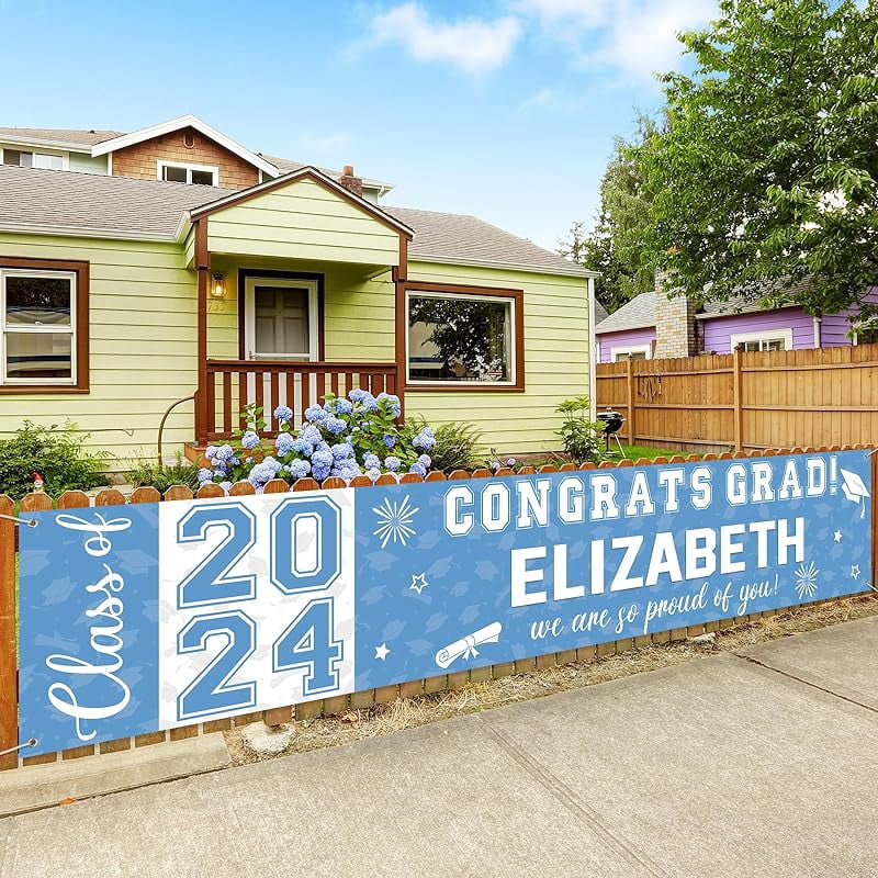 Graduation Congratulations Banner Decorations, Class of 2024 ...