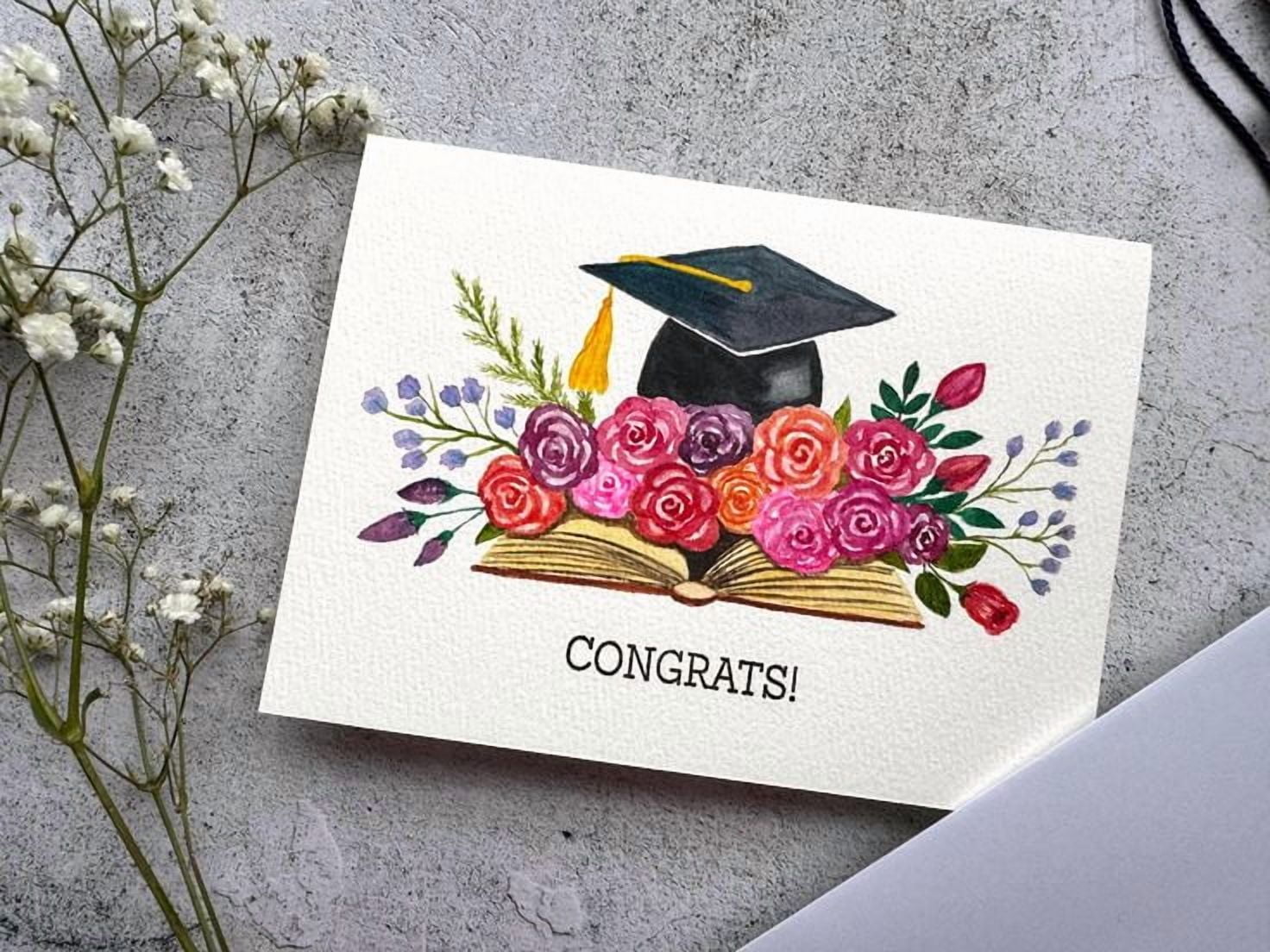 Graduation Congratulations Card – Beautiful Floral Design with ...