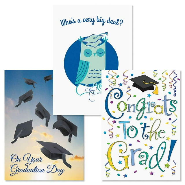 Graduation Congratulations Classic Greeting Cards - Set of 6 (2 of Each ...