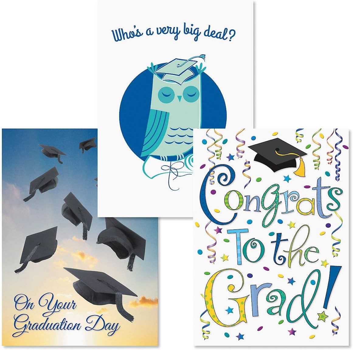 Graduation Congratulations Classic Greeting Cards - Set of 6 (2 of Each ...