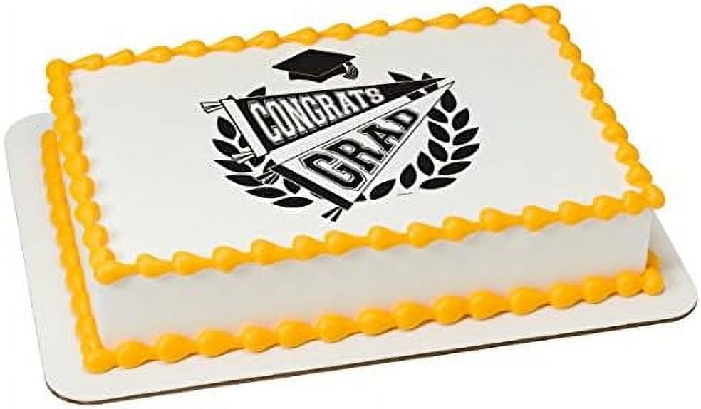Graduation Congratulations Grad Edible Cake or Cupcake Topper fits 1/4 ...