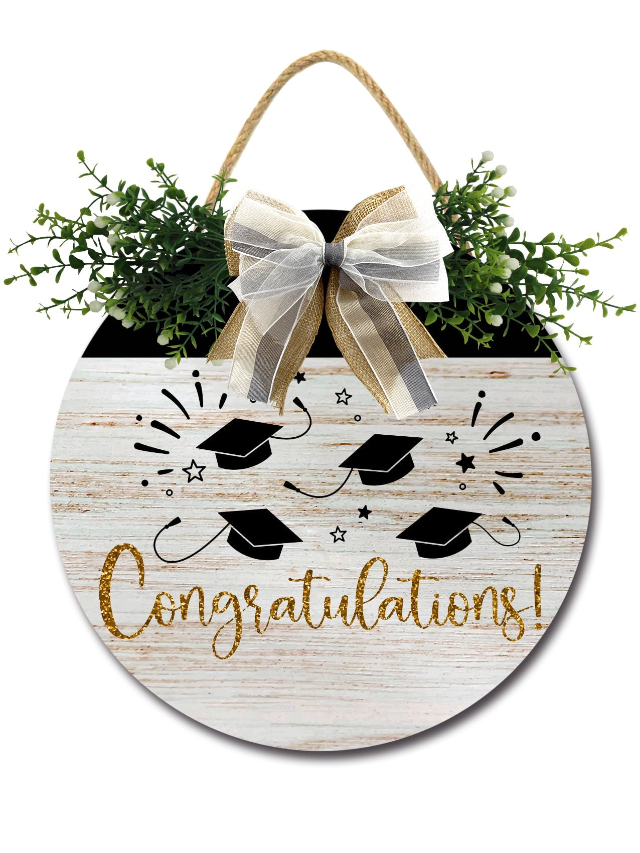 Graduation Congratulations Wreath Sign for Front Door,Horizontal Round ...