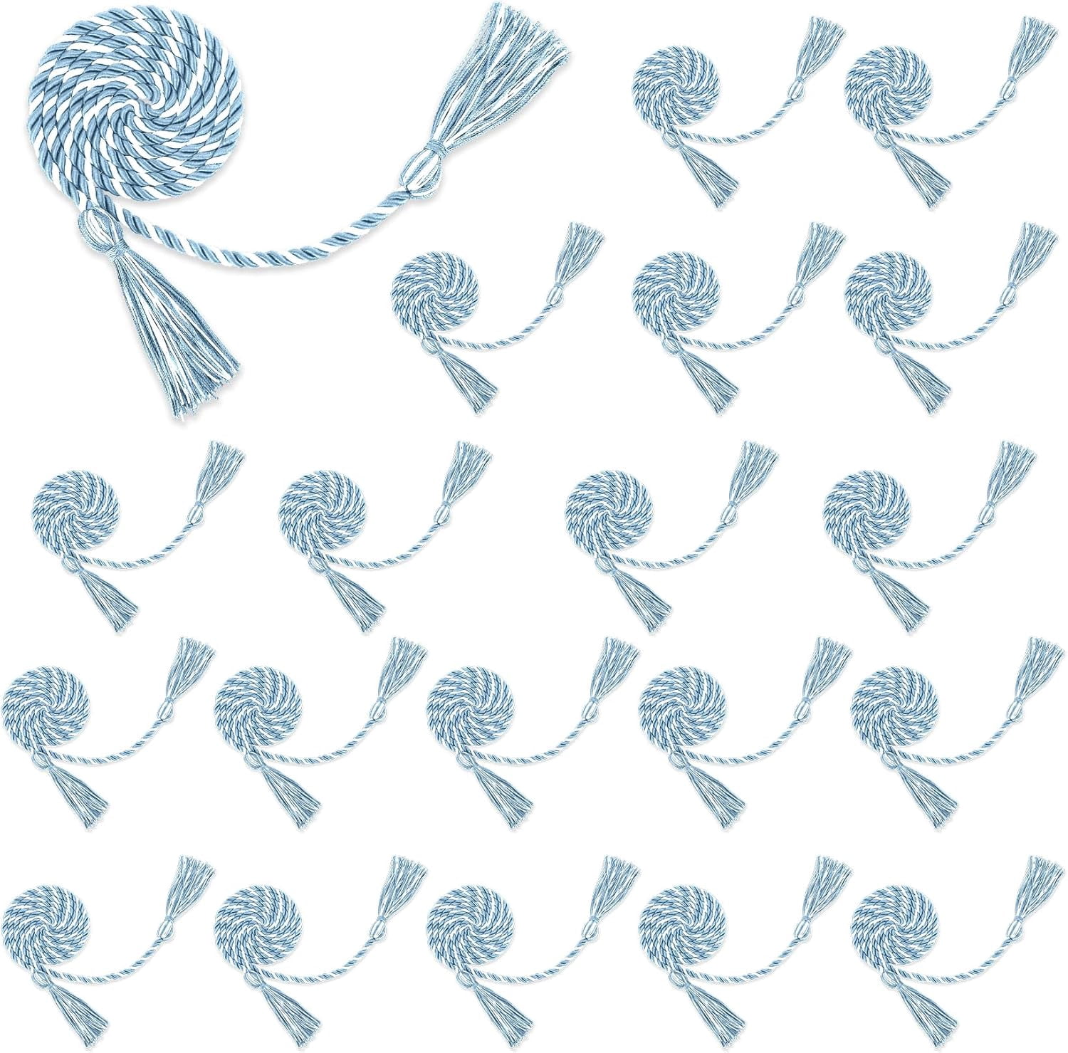Graduation Cords 20pcs Sky Blue & White Honors Cords for Graduation ...