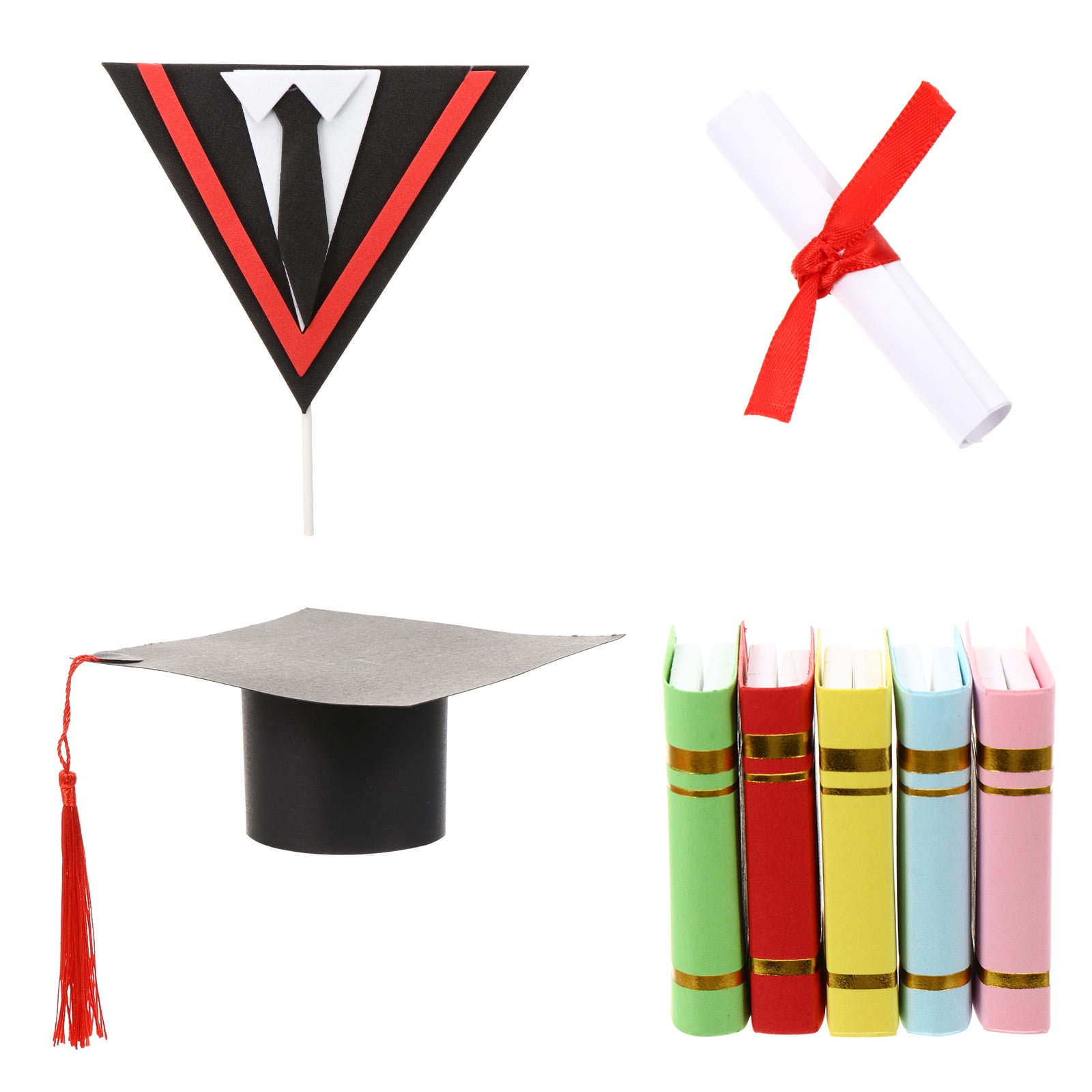 HOMEMAXS Graduation Cake Toppers with Trencher Cap and Certificate ...