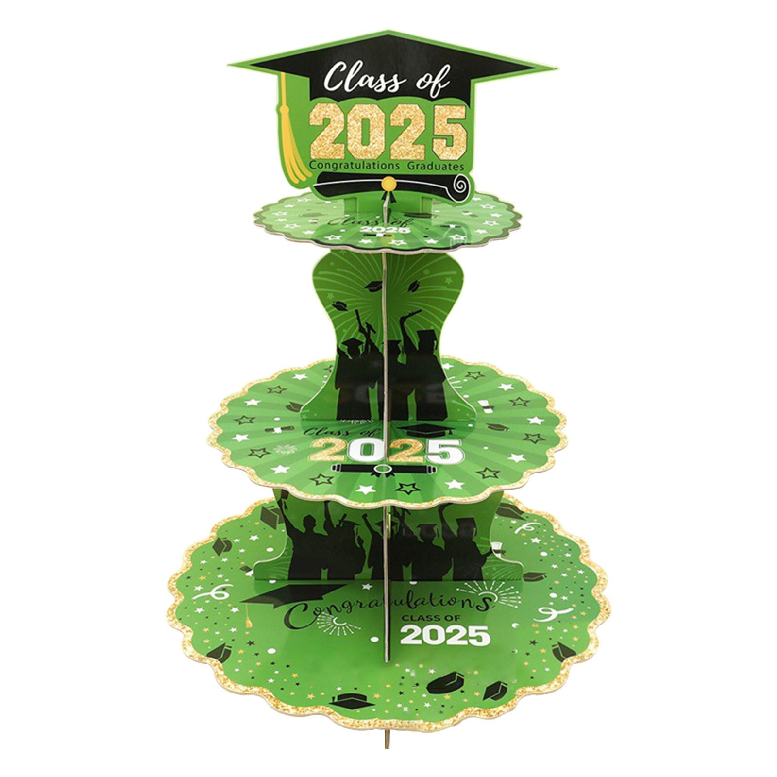 Graduation Cupcake Stand Green Graduation Cupcake Stands: Tiered ...